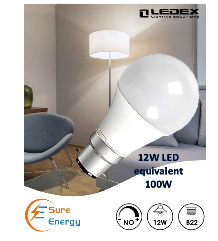 12W B22 LED Bulb 6000K Buy in Ireland | Ledex Lighting
