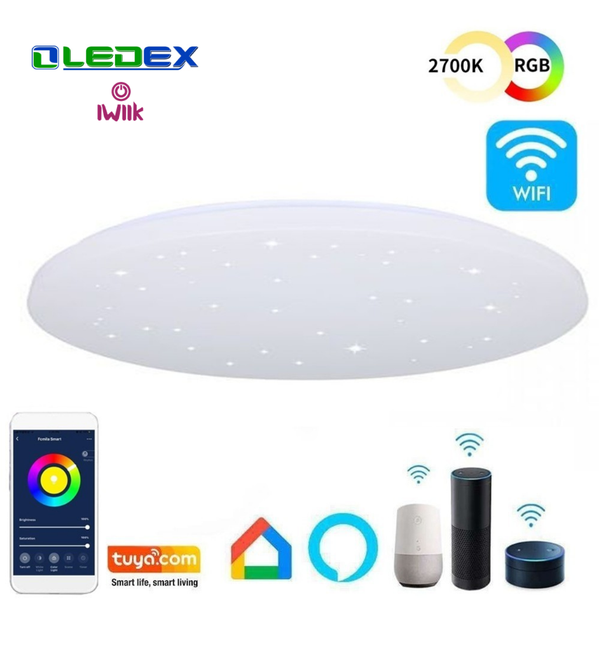 18W Dimmable Smart WiFi LED Ceiling Light with Star Effect RGB 2 CCT Buy in Ireland | Ledex