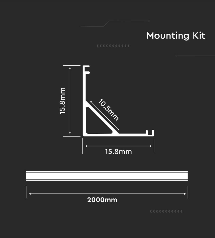 LED Aluminum Corner Profile 2m 10 Pack Buy in Ireland | Ledex Lighting